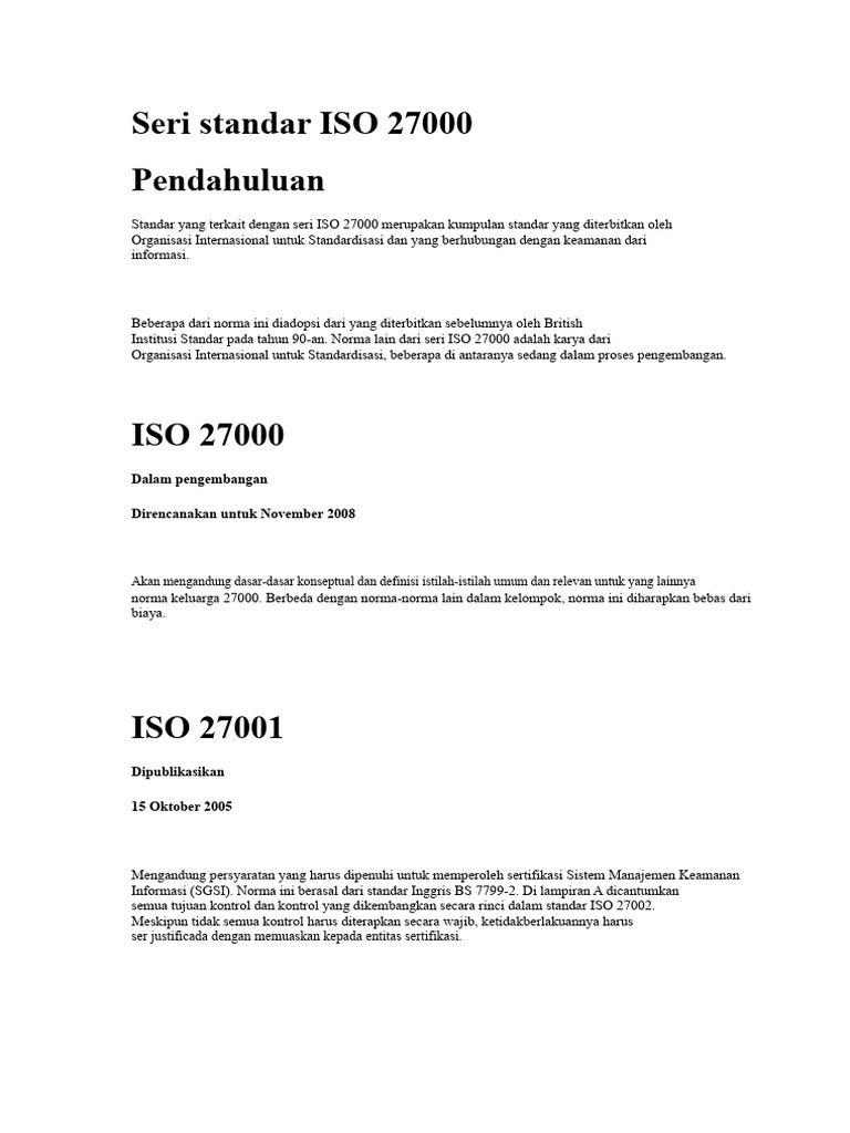 Panduan Lengkap Seri ISO 27000 | PDF