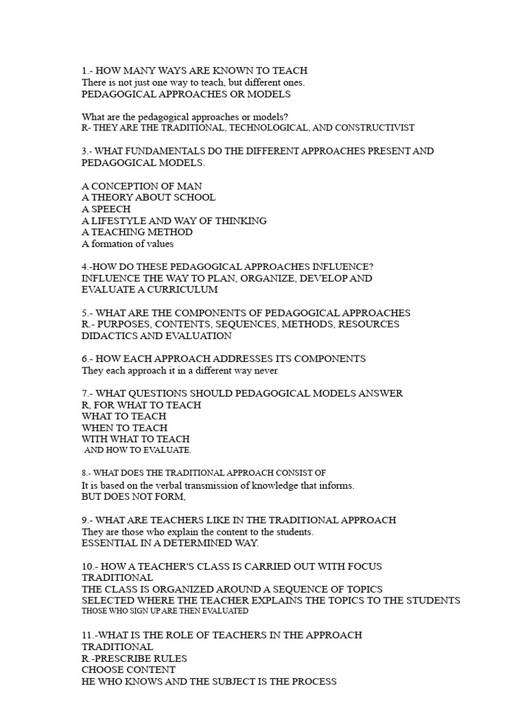 Pedagogical Approaches in Education | PDF | Constructivism (Philosophy ...
