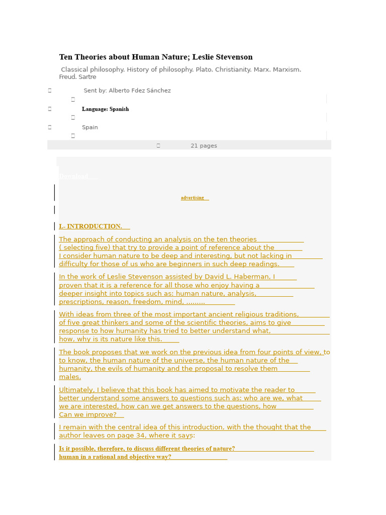 10 Theories About Human Nature | PDF | Confucianism | God