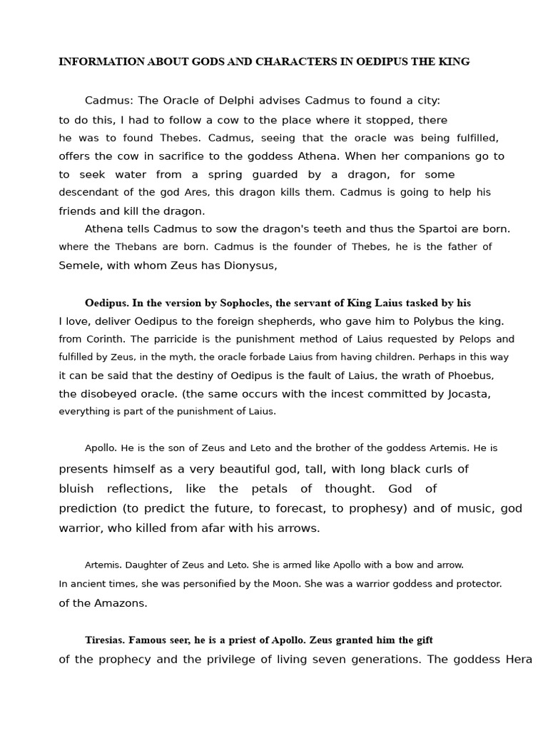 Apollo's Role in Oedipus Rex | PDF | Oedipus | Apollo