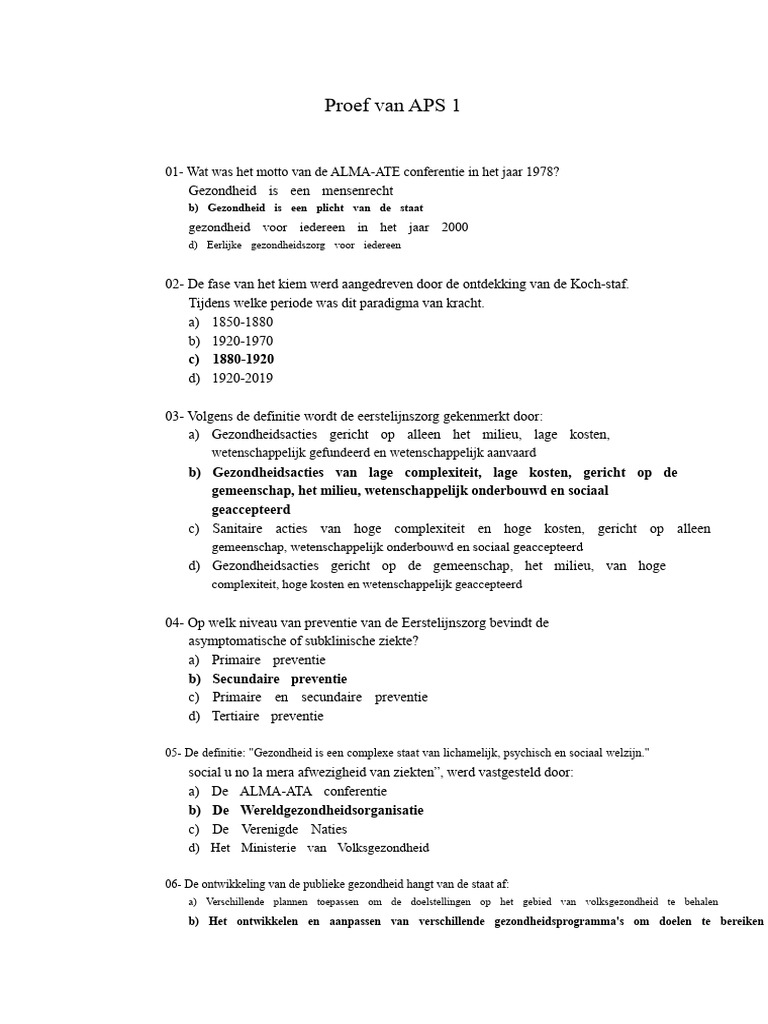 Test Van APS 1 | PDF
