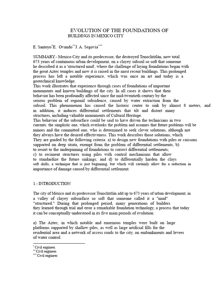 Foundations Evolution in Mexico City | PDF | Foundation (Engineering ...