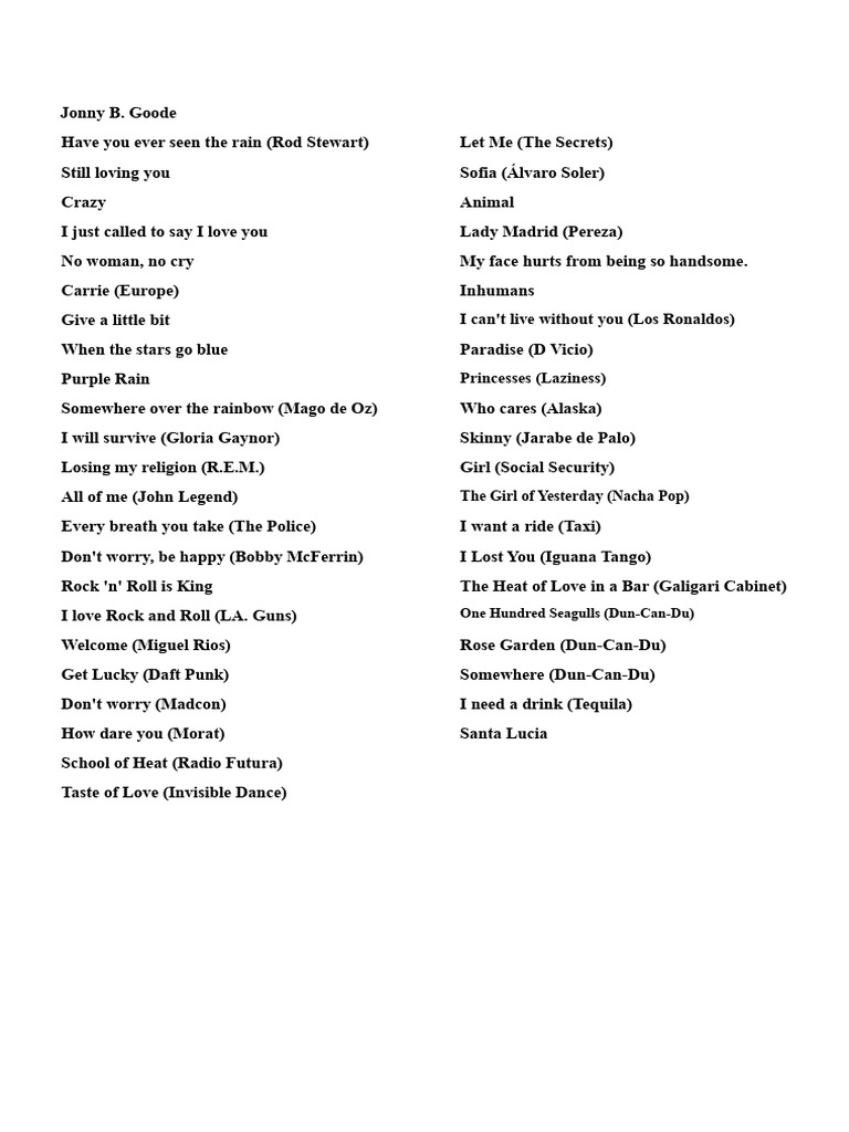 Songs To Play in Combos or Performances | PDF