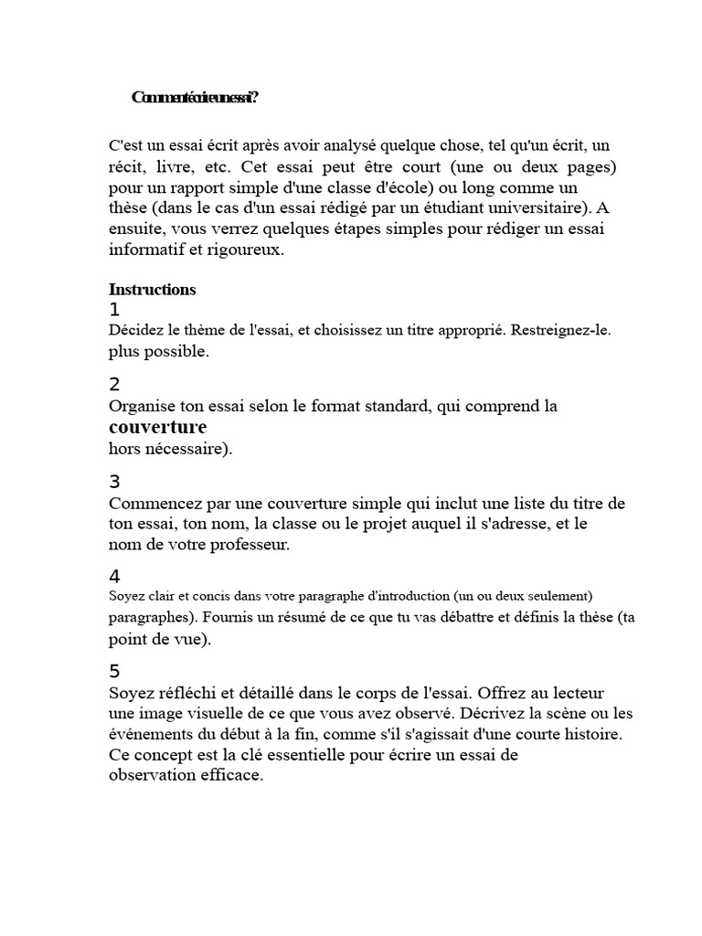 Guide pour rédiger un essai efficace | PDF