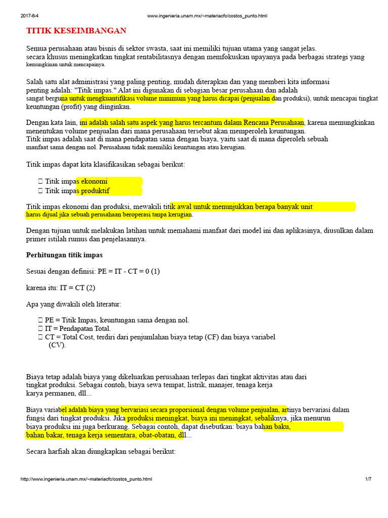 TITIK EKUILIBRIUM | PDF