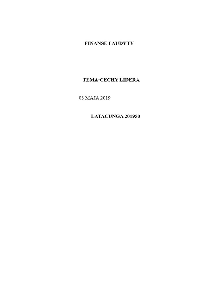 Essej Cechy Lidera | PDF