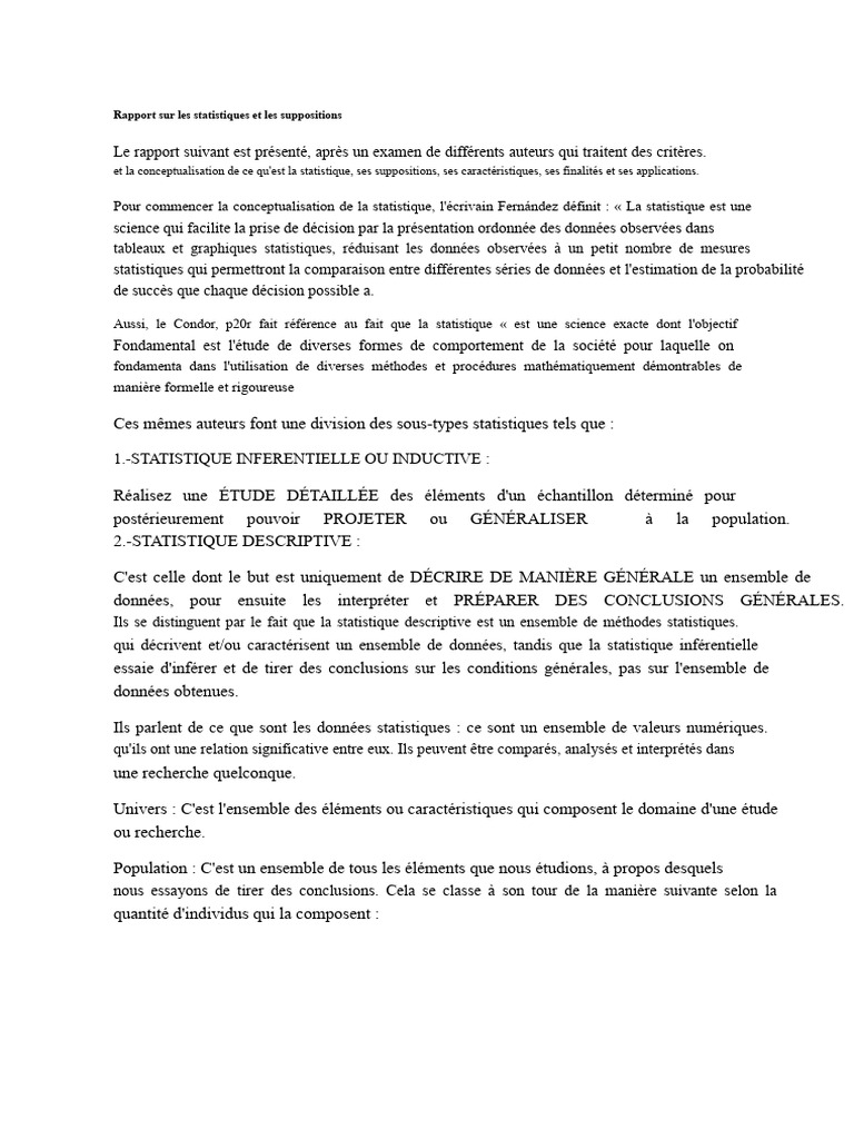 Concepts clés de la statistique expliqués | PDF | Statistiques | Science
