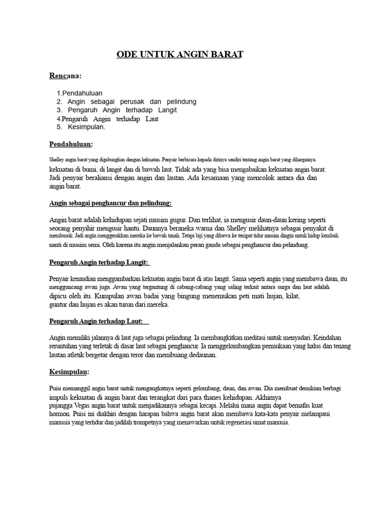 Ode untuk Angin Barat | PDF