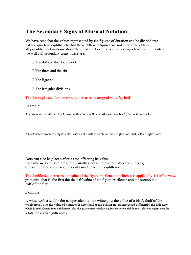 The Secondary Signs of Writing | PDF | Musical Notation | Musicology