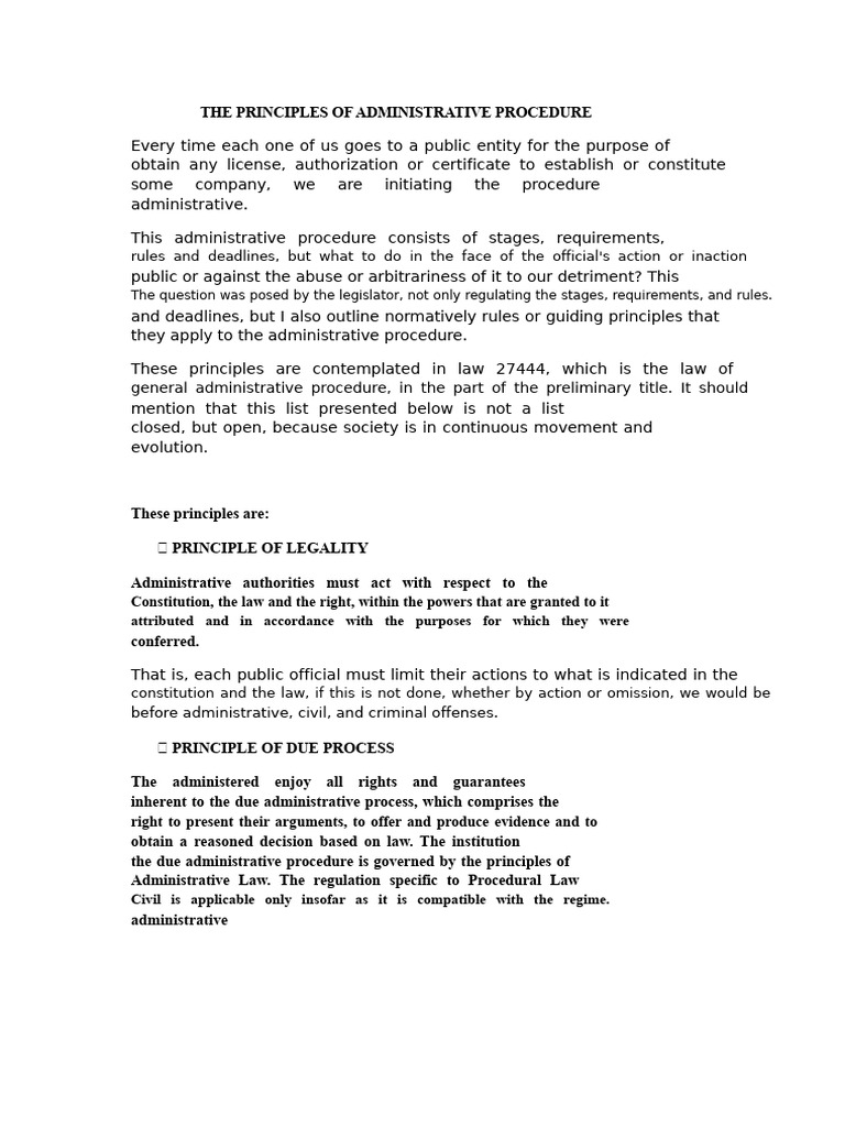 Analysis of The General Administrative Procedure Law 27444 | PDF ...