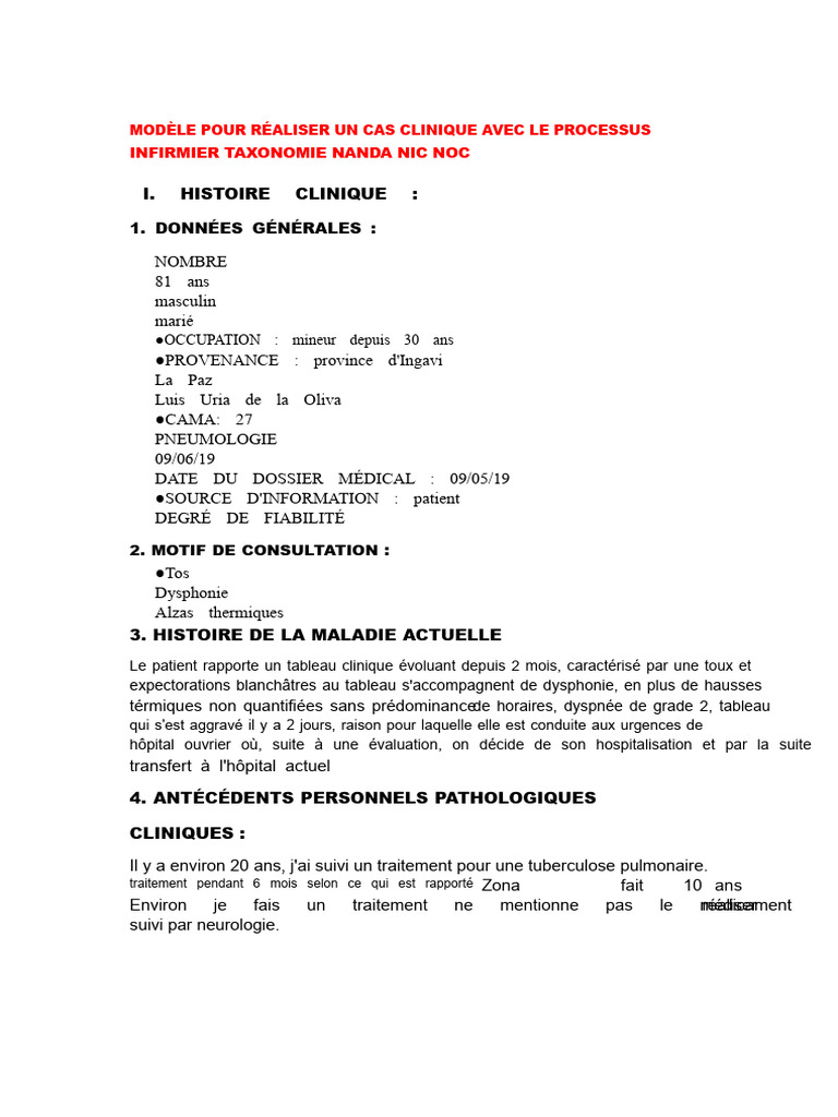 Cas clinique : Maladie pulmonaire interstitielle | PDF | Poumon ...