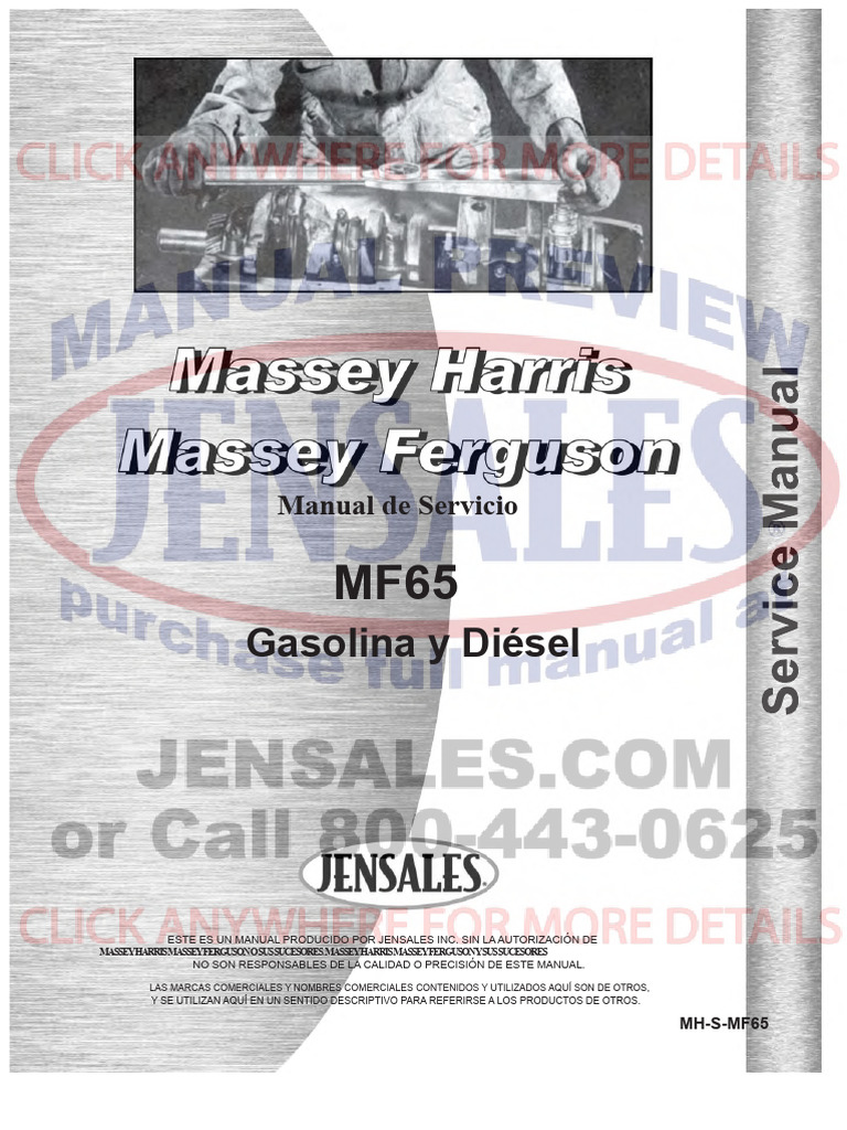 Manual de Servicio Massey Ferguson 65 | PDF