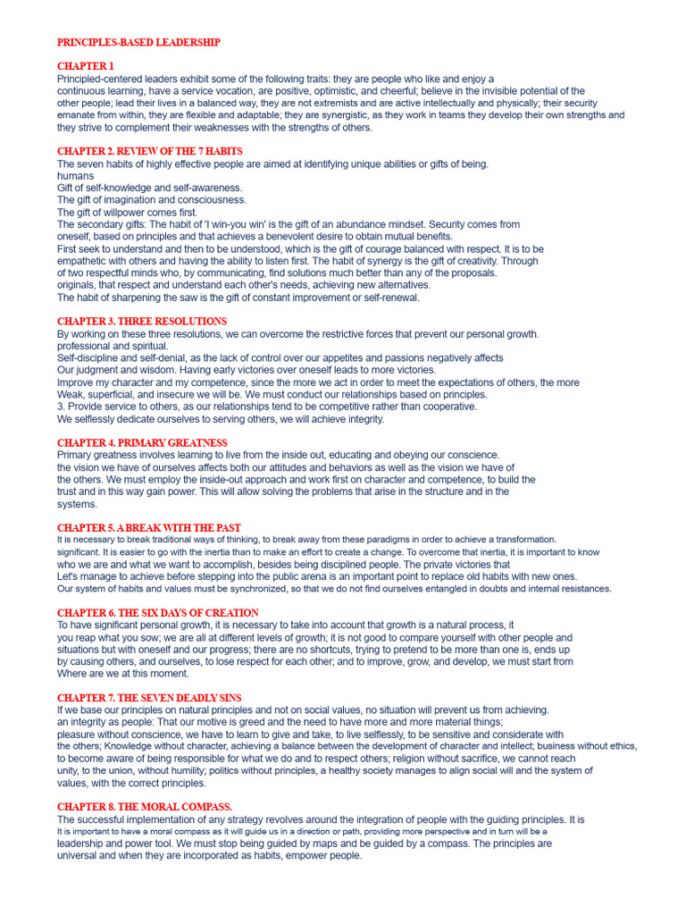 Principle-Centered Leadership | PDF | Leadership | Motivational