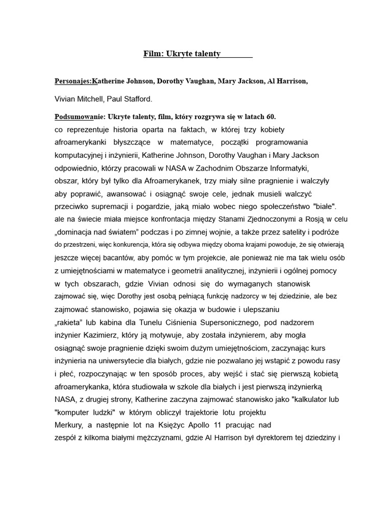 Ukryte talenty.asd.docx | PDF