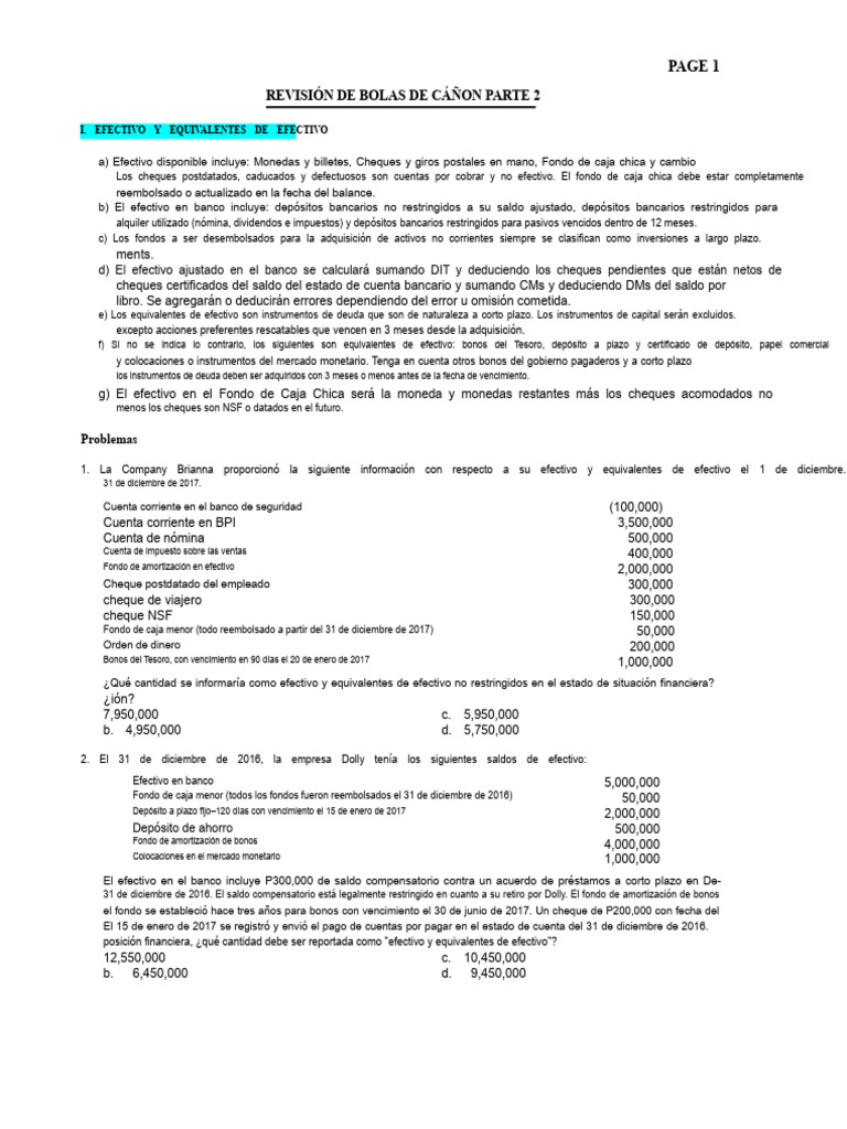Revisión de Cannon Ball con ejercicios Parte 2.PDF | PDF | Bancos | Cheque