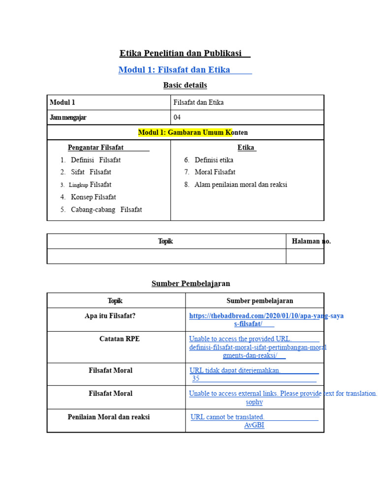 Modul Catatan RPE | PDF