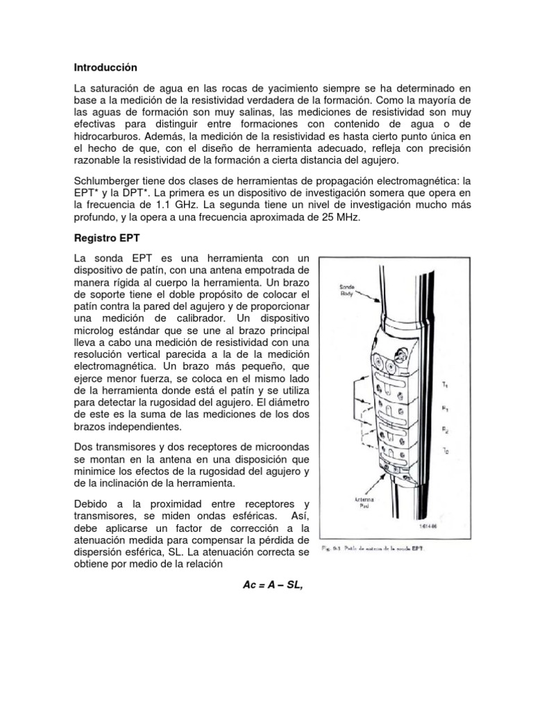 Herramientas EPT y DPT en Yacimientos | PDF | Medición | Antena (Radio)