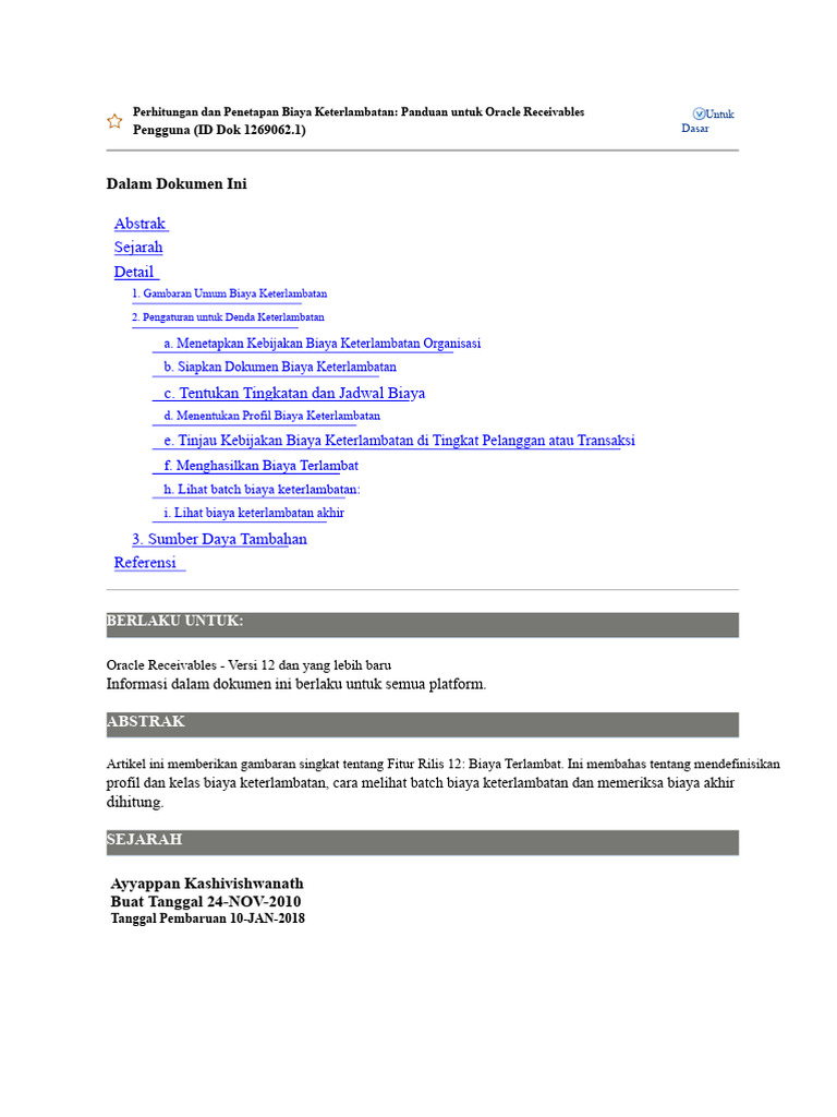 Perhitungan dan Penetapan Biaya Keterlambatan AR | PDF