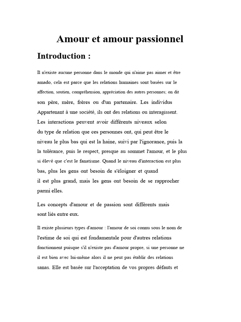 Comprendre l'Amour et ses Types | PDF | Amour | Psychologie