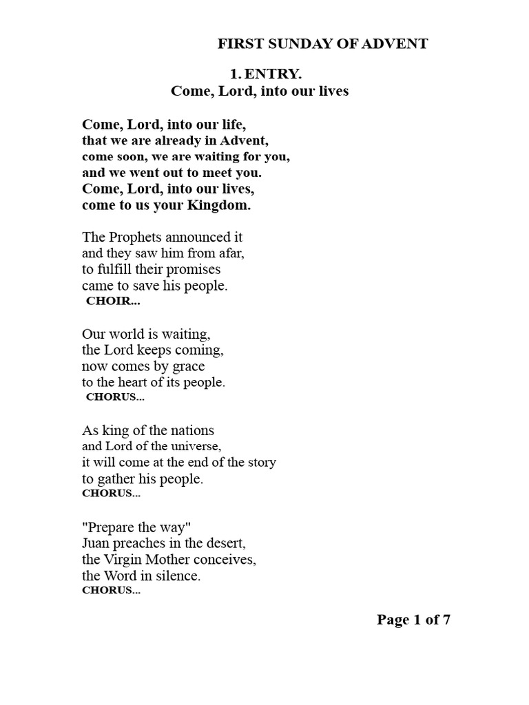 Advent Hymns for Year A | PDF | Advent | Mercy