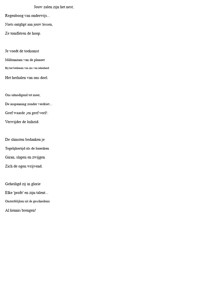 Het Is Het Nest Van Je Zalen | PDF