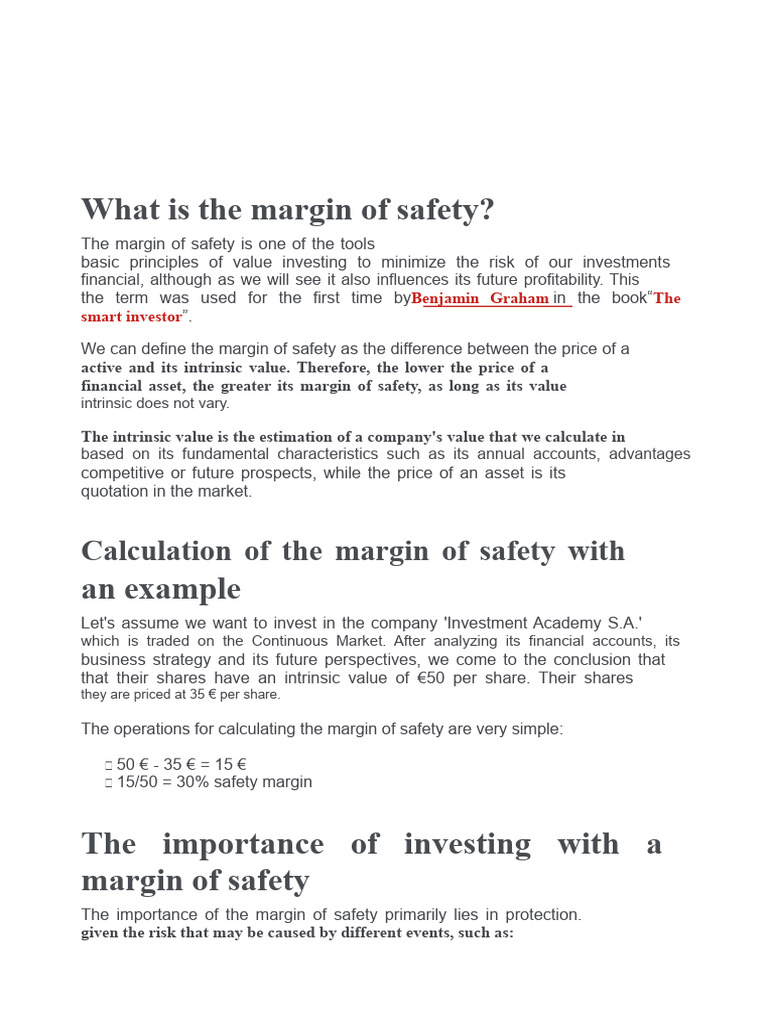 Understanding Margin of Safety in Investing | PDF | Investing | Margin ...