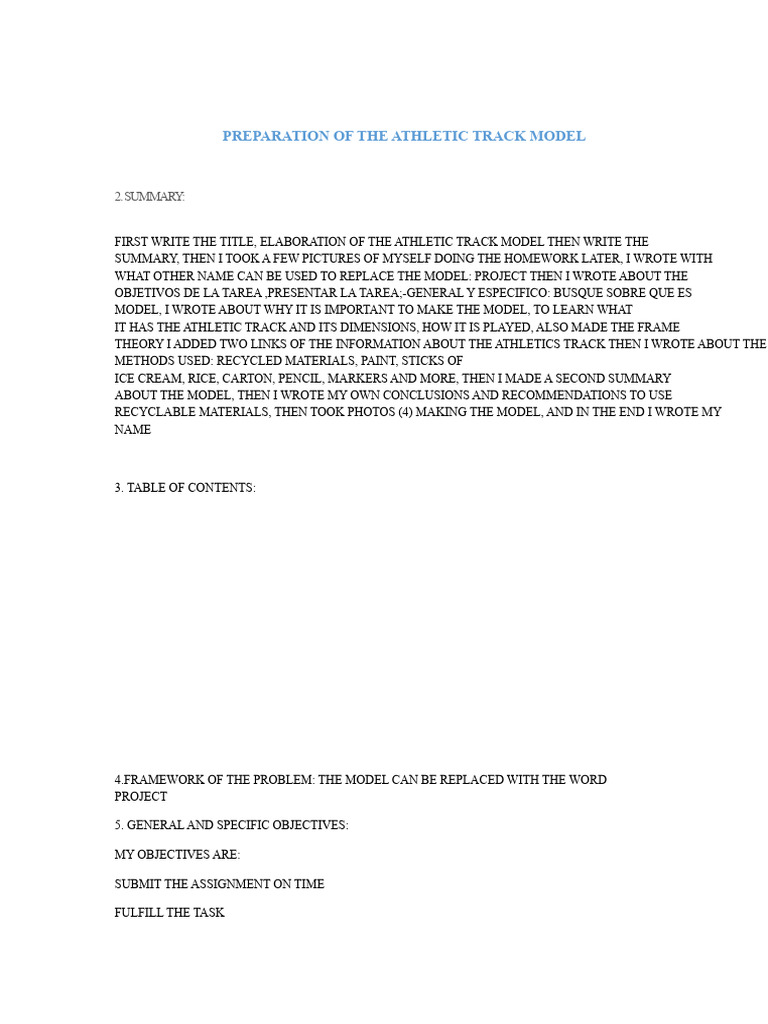Creation of The Athletics Track Model | PDF