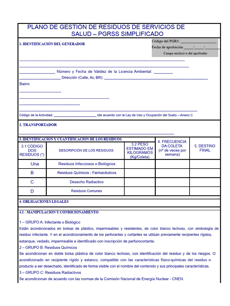 PGRSS Simplificado para Salud | PDF | Residuos | Gestión de residuos