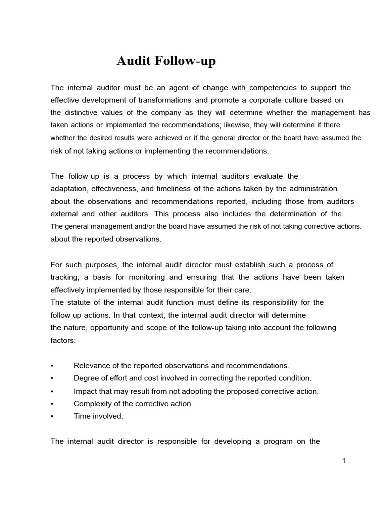Audit Follow-Up | PDF | Internal Audit | Audit