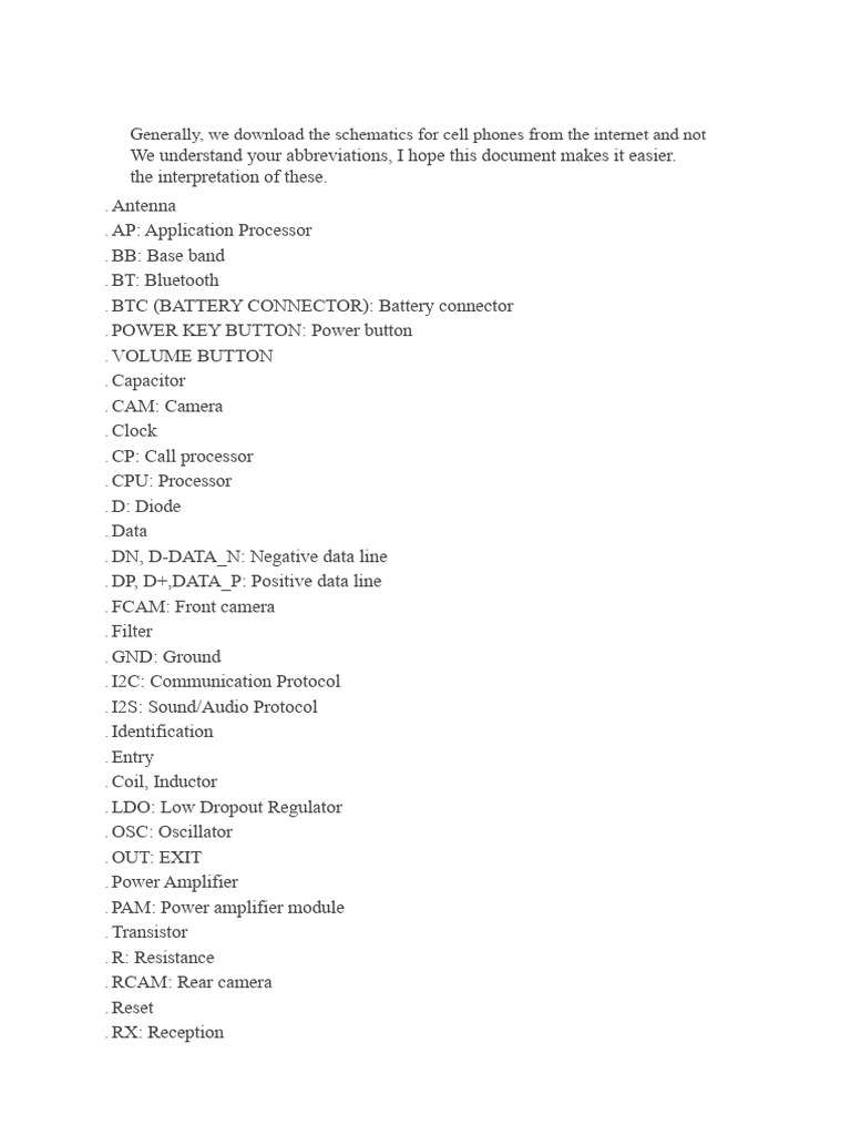 abbreviations of schematic plans | PDF | Power Supply | Microcontroller