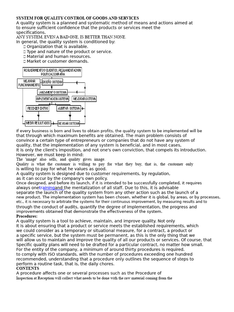 Quality Control System Overview | PDF | Quality Management System ...