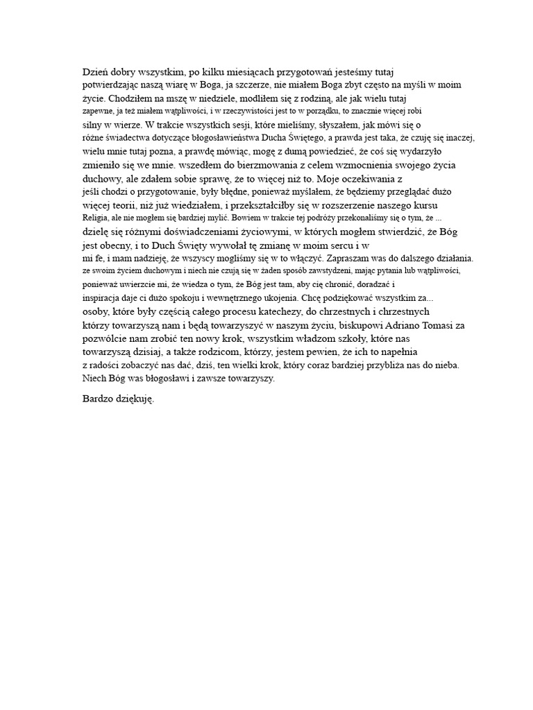 Mowa Potwierdzająca | PDF