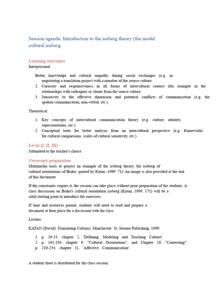 Understanding the Iceberg Theory in Culture | PDF | Cross Cultural ...