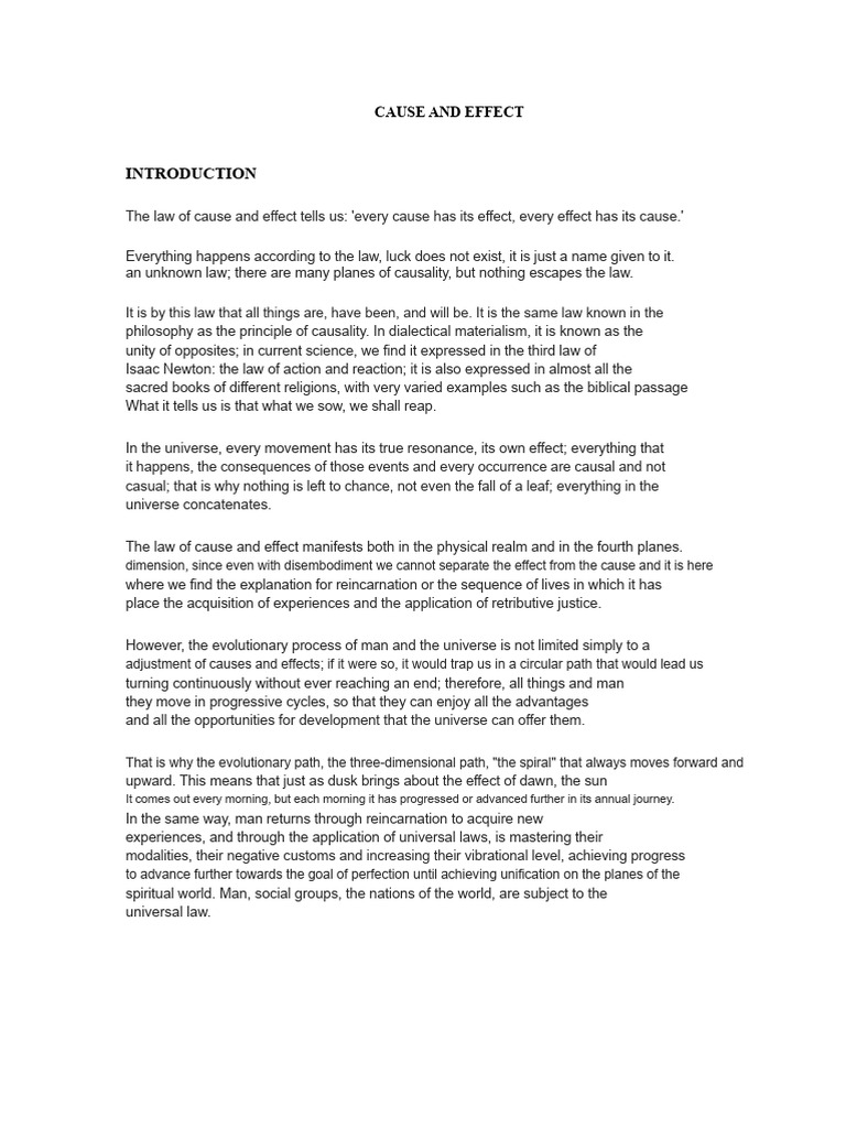 CAUSE AND EFFECT Introduction and Definition Final | PDF | Causality ...