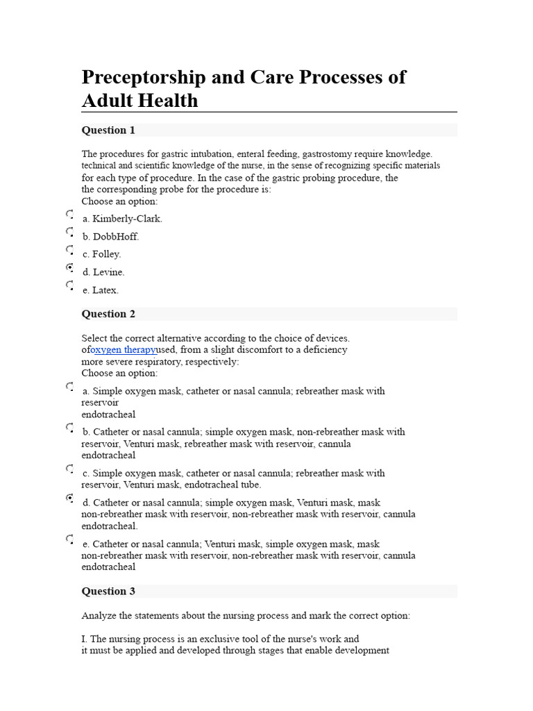 Propedeutics and Processes of Caring For Adult Health | PDF | Pneumonia ...