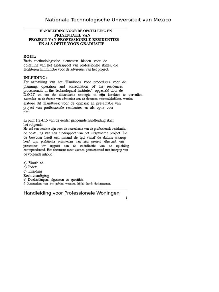 Voorbeeld Van de Structuur Van Een Residentieverslag | PDF
