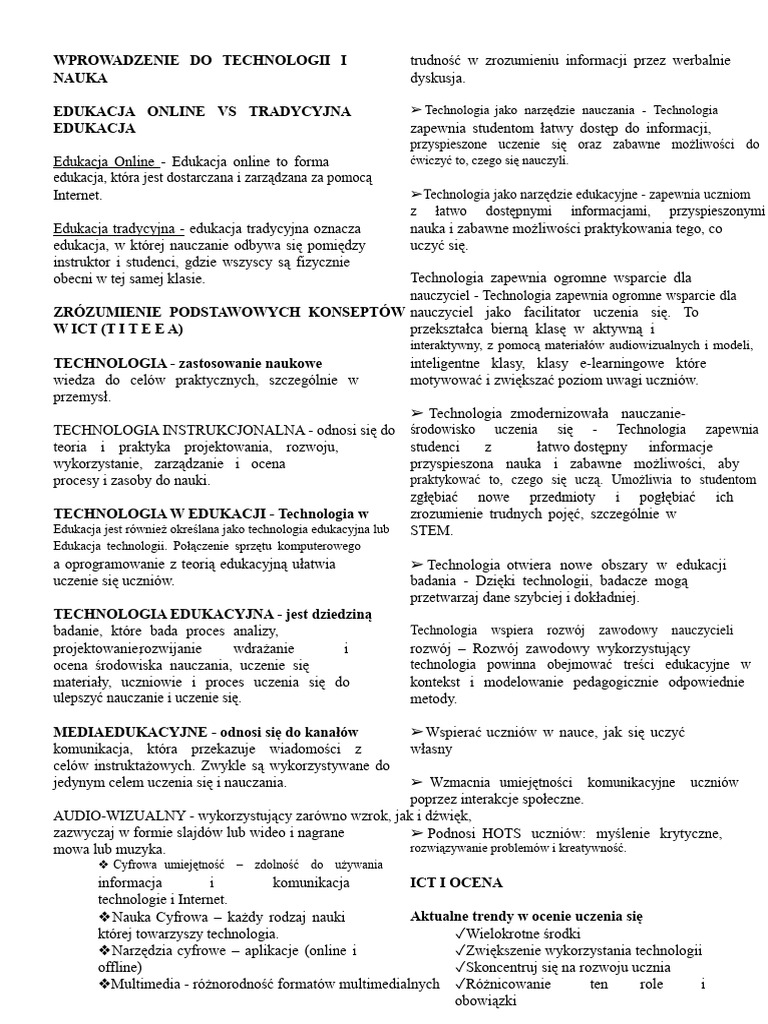 Technologia PED5 W Nauczaniu I Uczeniu Się | PDF