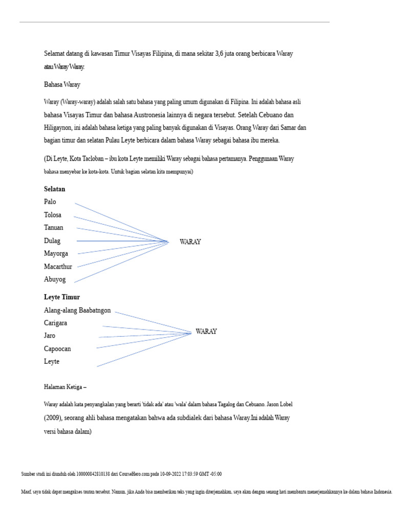 Mengenal Bahasa Waray di Filipina | PDF