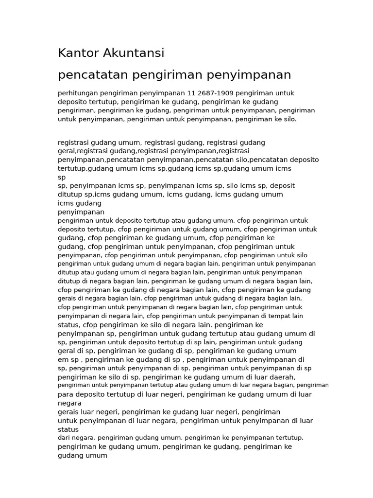 Pencatatan Pengiriman Penyimpanan | PDF