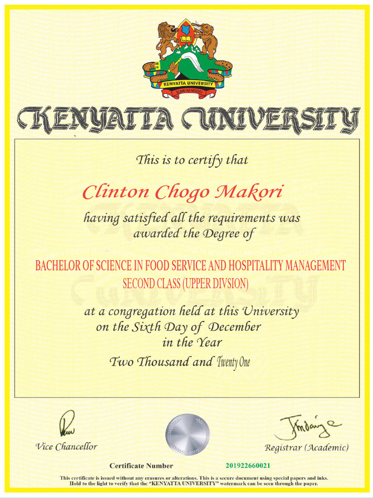 Ku Certificate | PDF