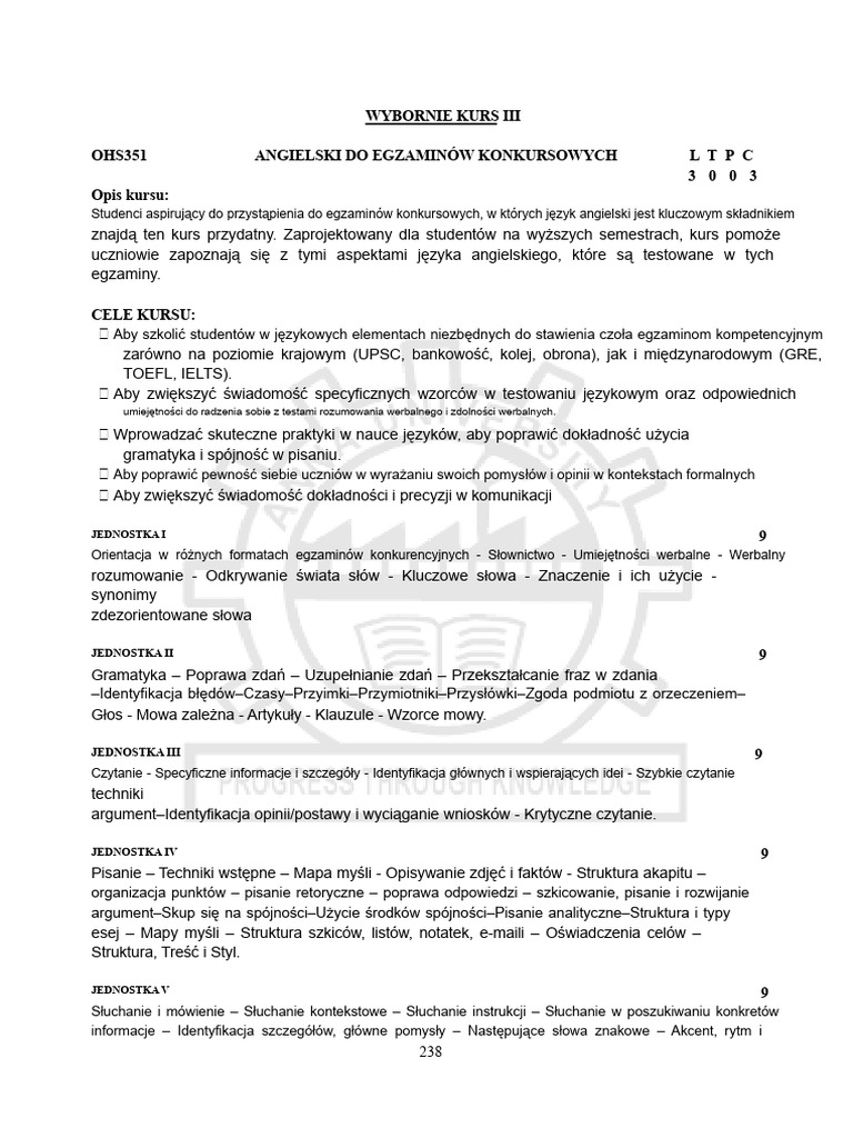 Ohs351 - Angielski Dla Egzaminów Konkursowych | PDF