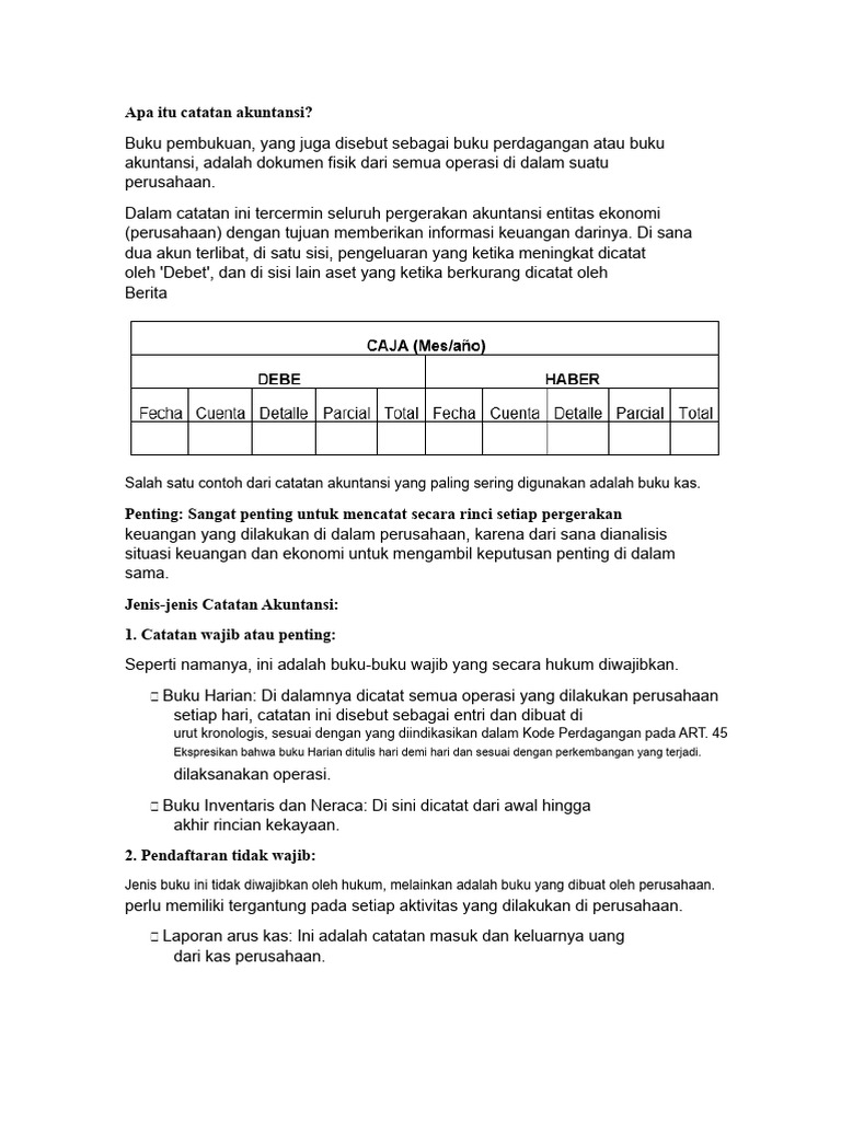 Apa itu Catatan Akuntansi | PDF