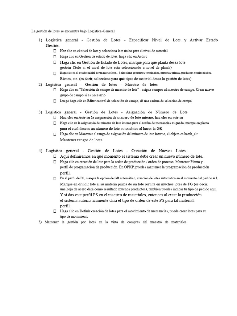 Gestión de Lotes en Logística General | PDF | Logística