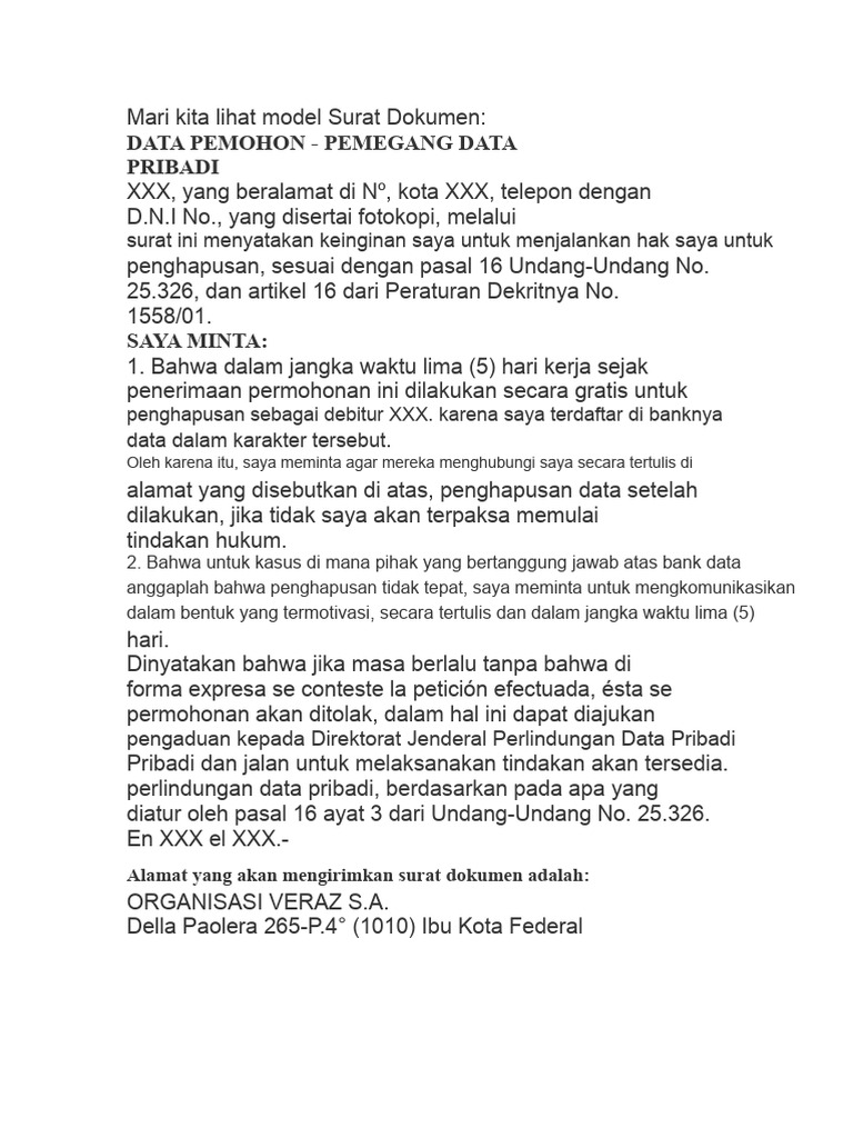 Mari Kita Lihat Model Surat Dokumen Model | PDF