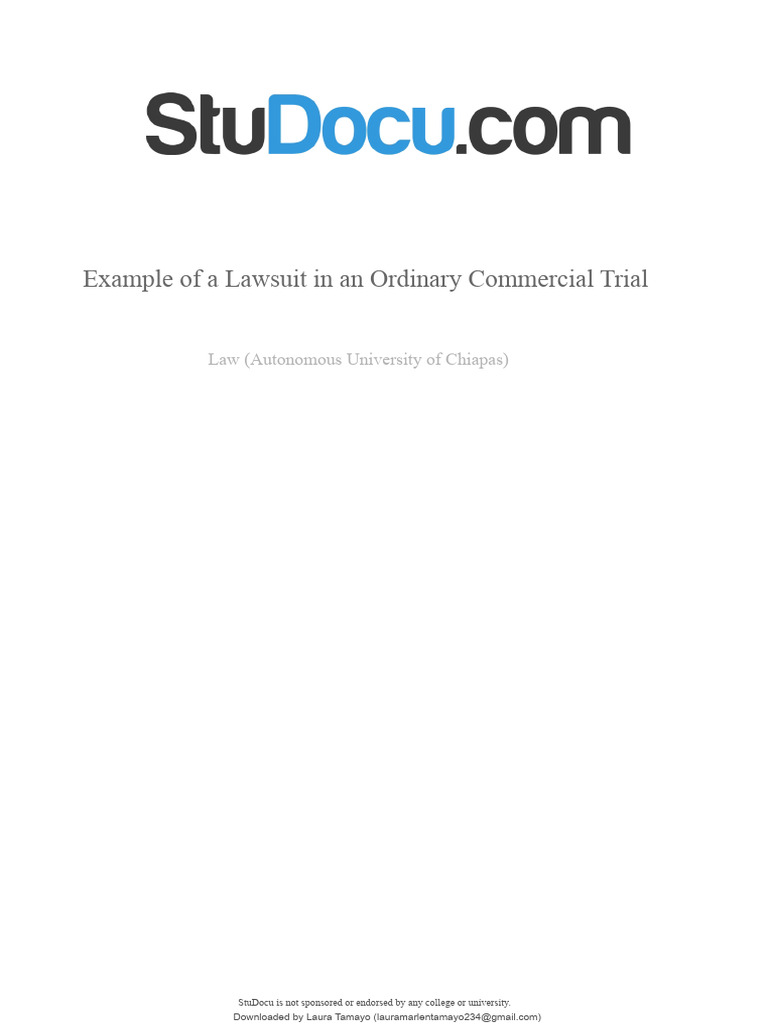 Example of Commercial Lawsuit Document | PDF | Lawsuit | Credit