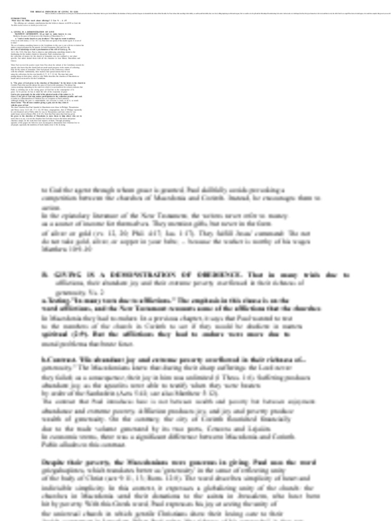 Biblical Principles of Generosity | PDF | Paul The Apostle | Jesus
