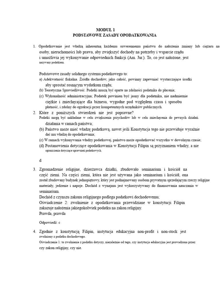 Moduł 1 - Podstawowe Zasady | PDF