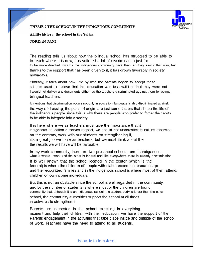 Indigenous School Community Support | PDF