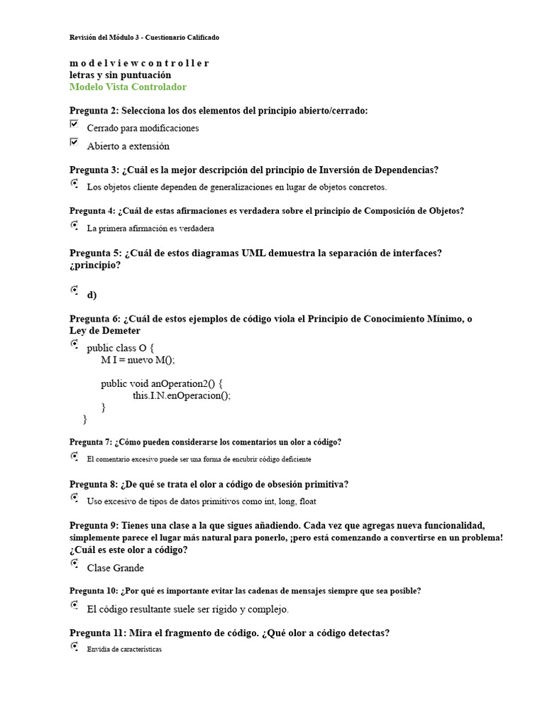 Revisión del Módulo 3: Cuestionario de Principios de Diseño | PDF