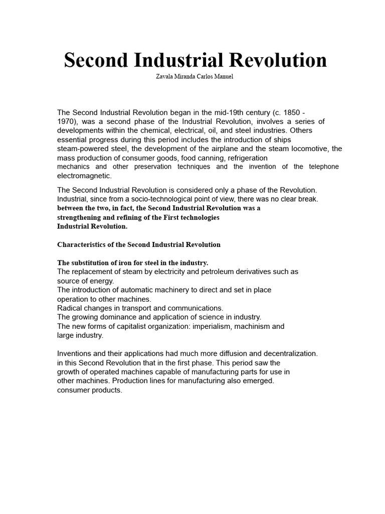 Overview of the Second Industrial Revolution | PDF | Engines | Telegraphy
